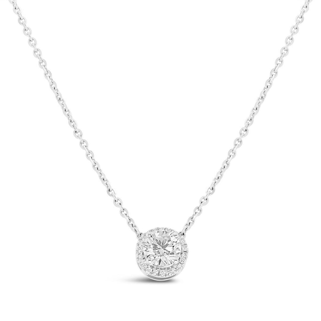 Lab Grown Diamond Halo Necklace - 62354NW – The Diamond Guys